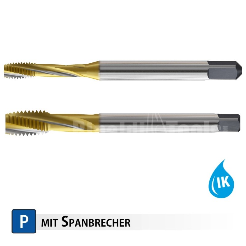 HSS-E-Tap with Chip Breaker, blind hole, metric 60° with coolant holes